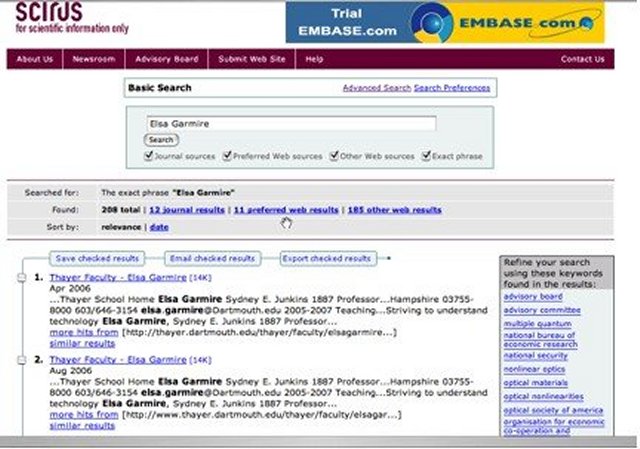 Scirus -- for Scientific Information